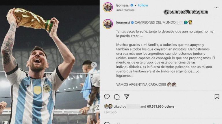 Lionel Messi World Cup Instagram Post Is Most-Liked Ever