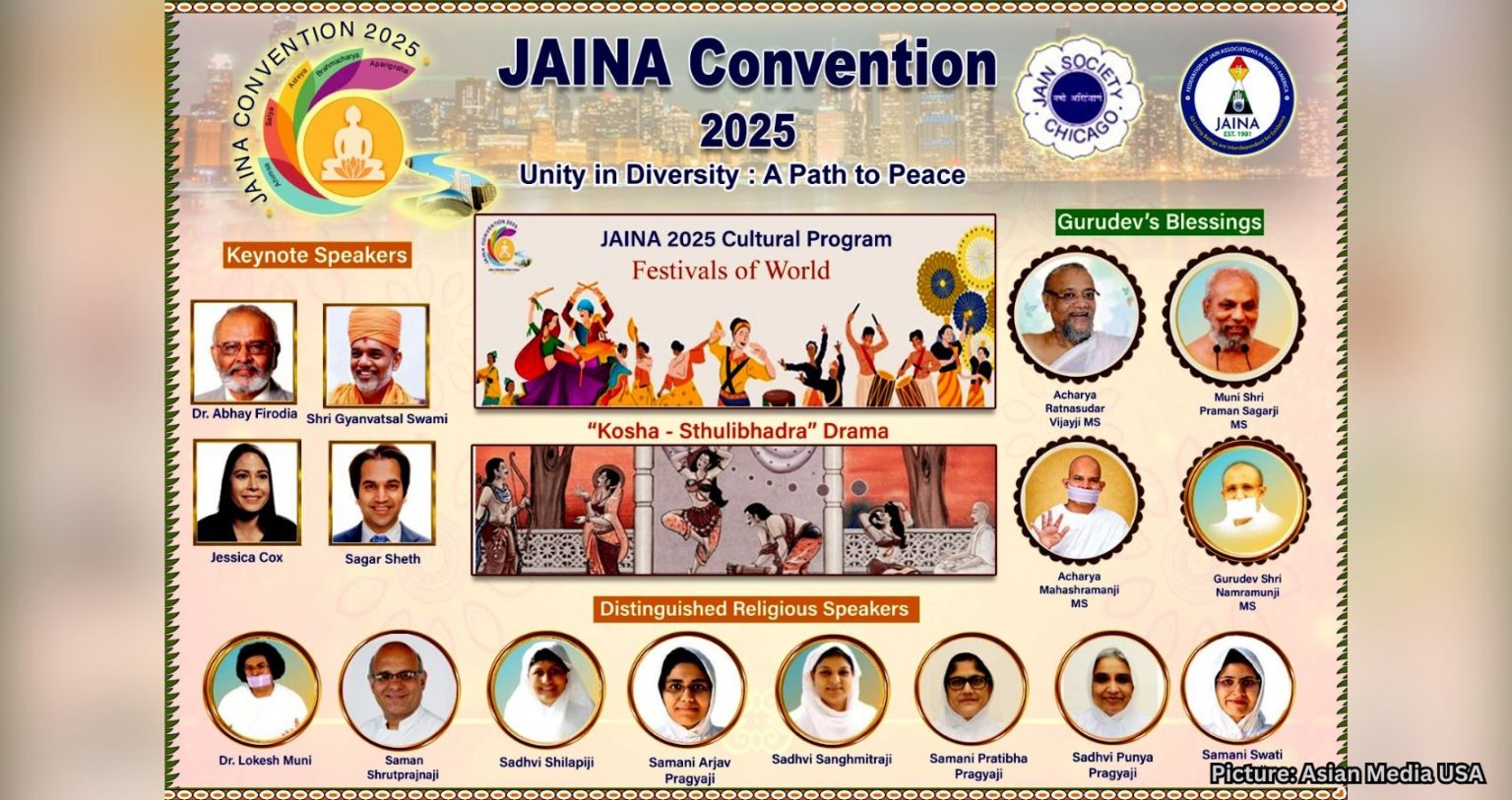 JAINA Convention 2025: A Vibrant Tapestry of Peace and Unity Unfurls in Chicago